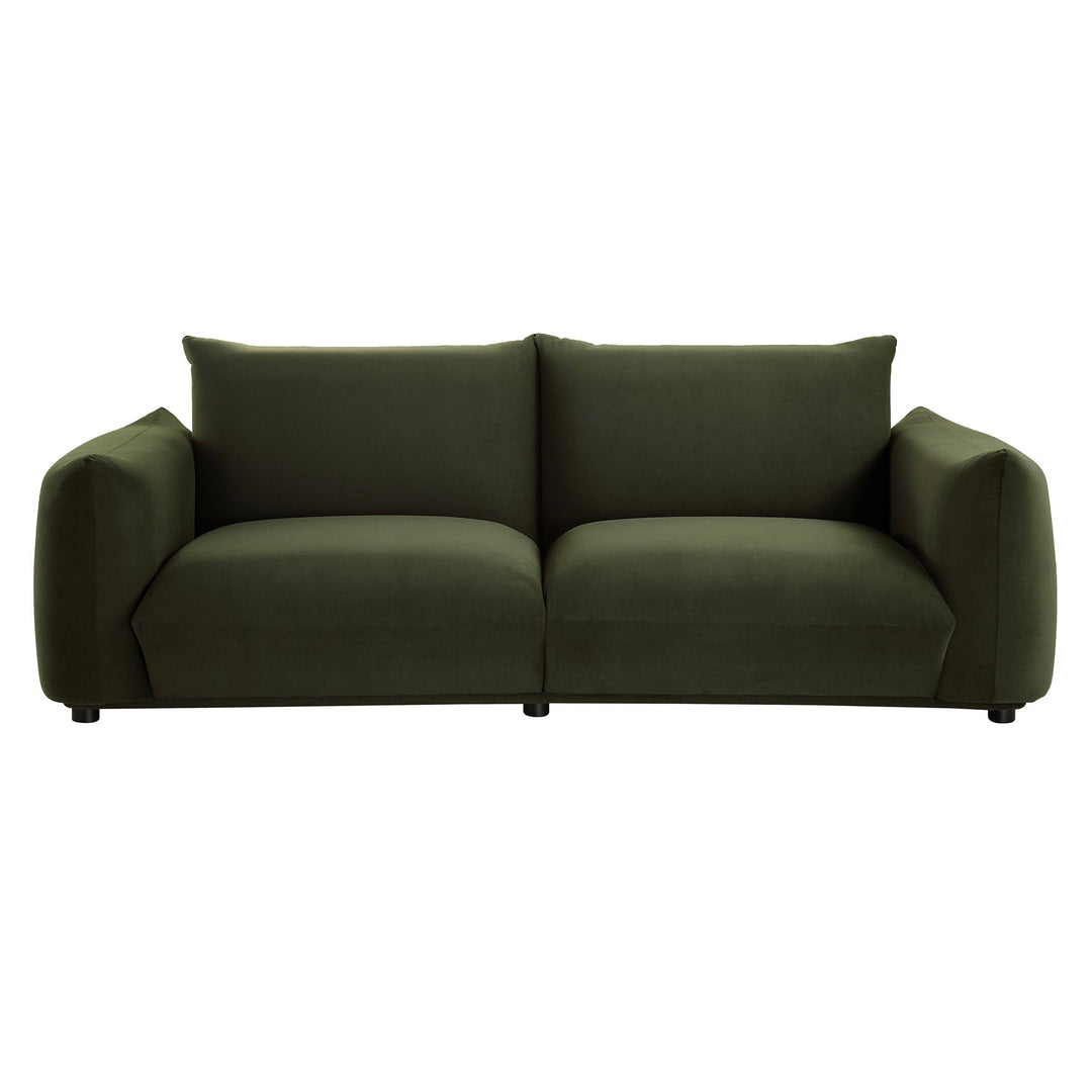 Gianni Three Seater Sofa, Moss Green Velvet | daals.com