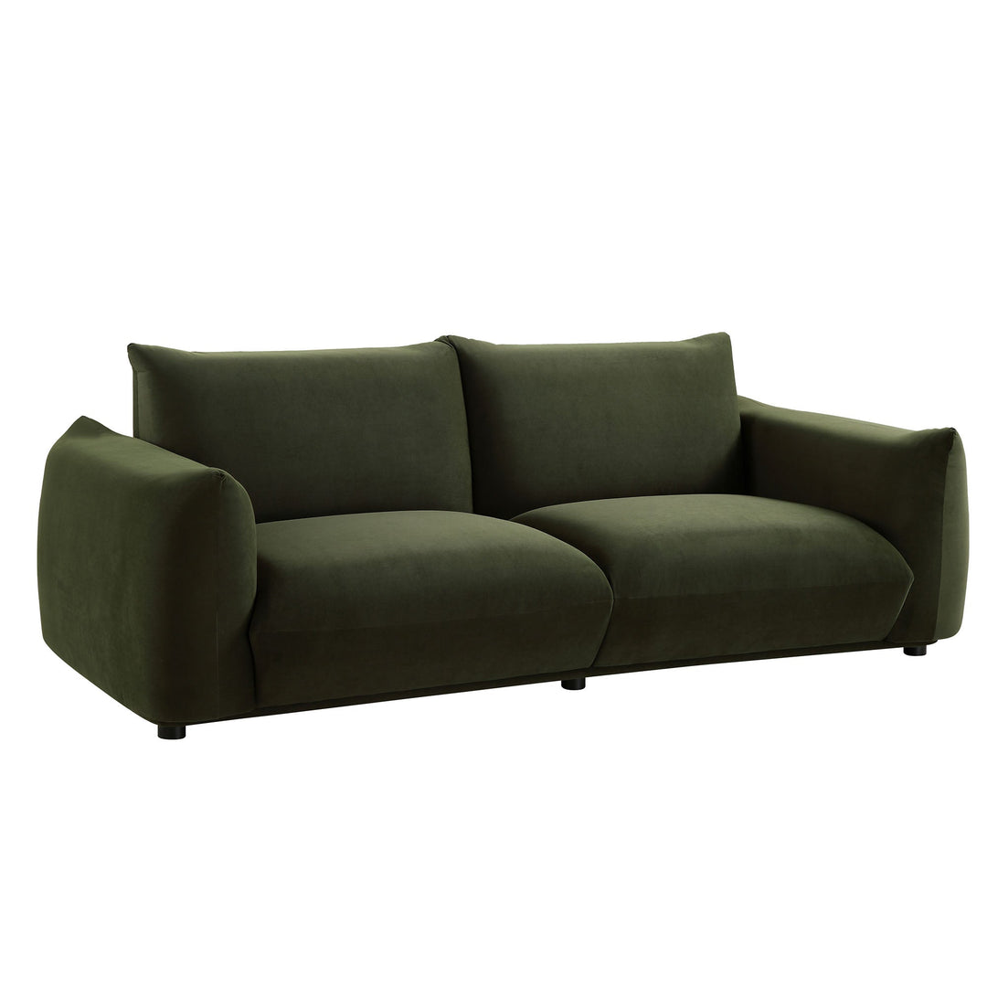 Gianni Three Seater Sofa, Moss Green Velvet | daals.com
