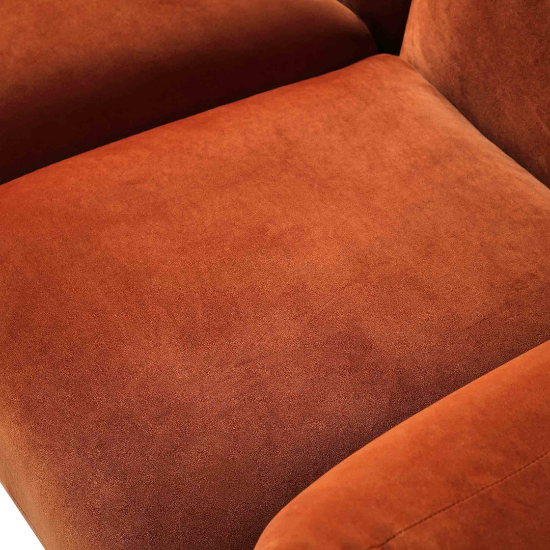 Gianni Two Seater Sofa, Rust Velvet | daals.com
