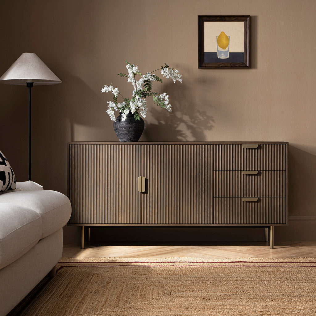 Richmond Ridged Large Sideboard, Dark Ash | daals.com