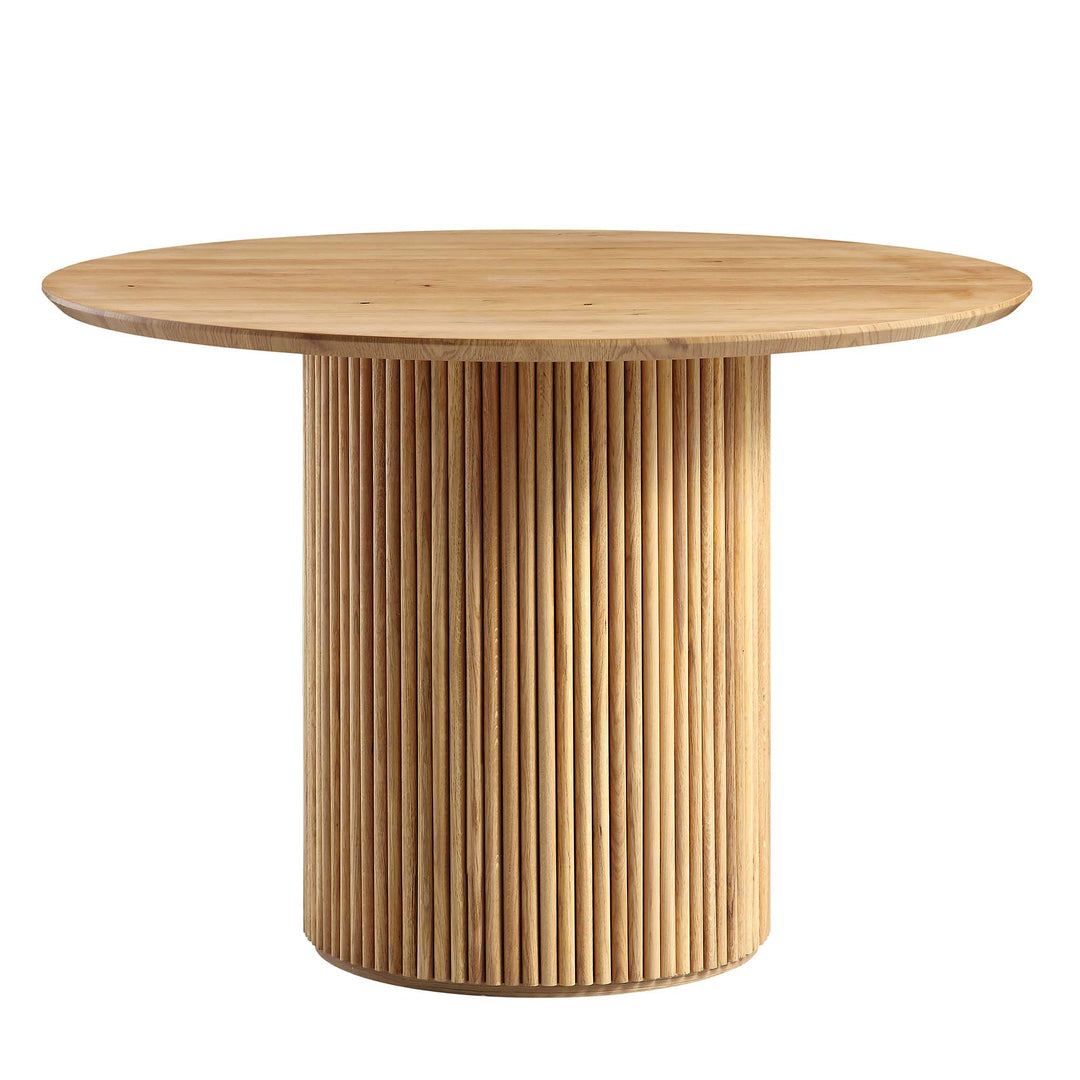 Maru Round Oak Pedestal Dining Table, Oak | daals.com