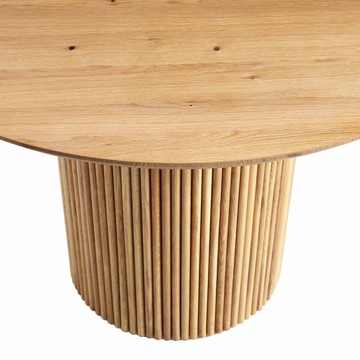 Maru Round Oak Pedestal Dining Table, Oak | daals.com