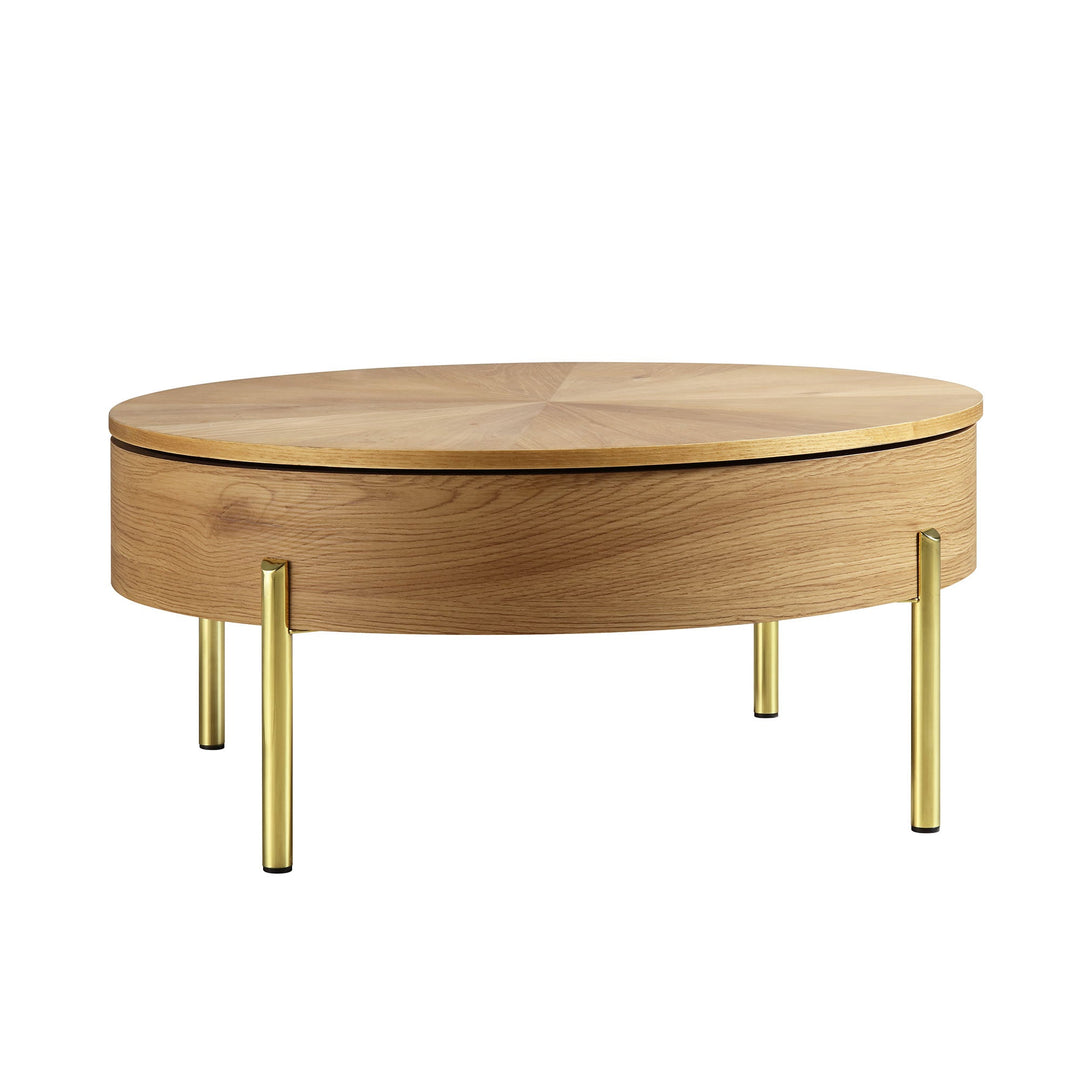 Bohdi Oak Round Rotating Coffee Table | daals.com