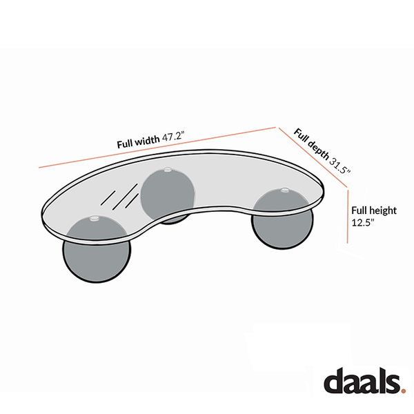 Sveti Curved Glass Coffee Table, Natural | daals.com