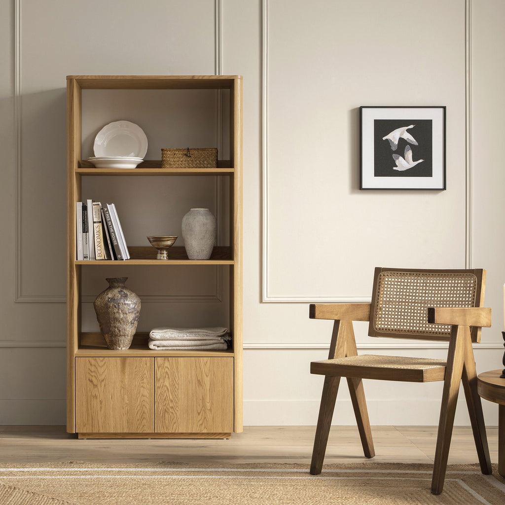 Agnes Curved Edge Bookcase, Natural | daals.com