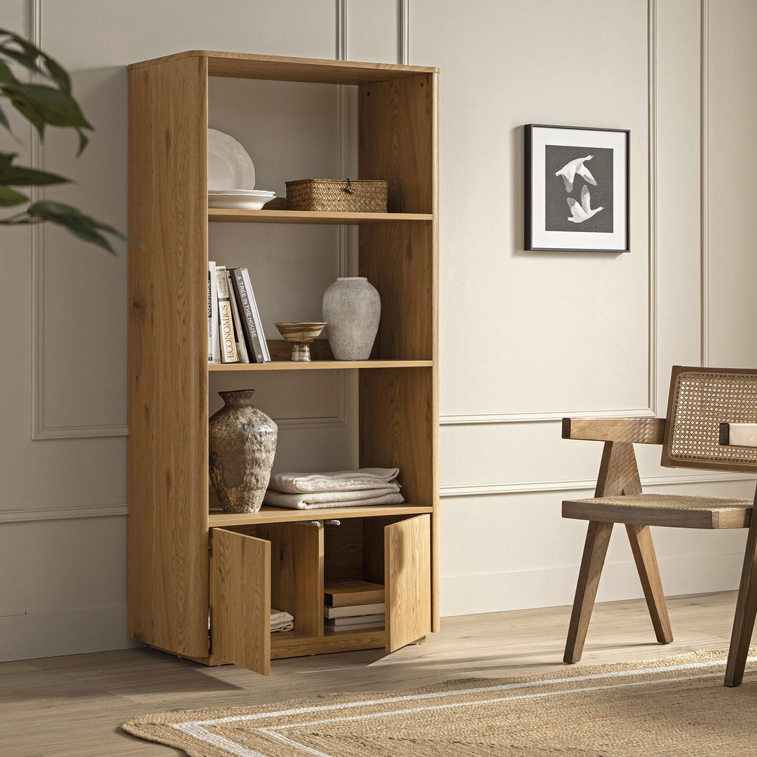 Agnes Curved Edge Bookcase, Natural | daals.com