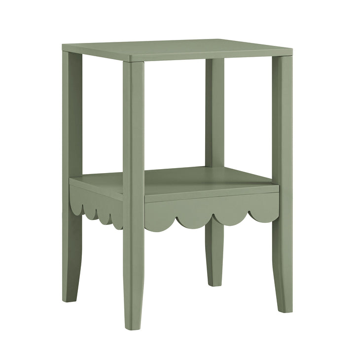 Henley Scalloped Edge Side Table, Sage Green | daals.com