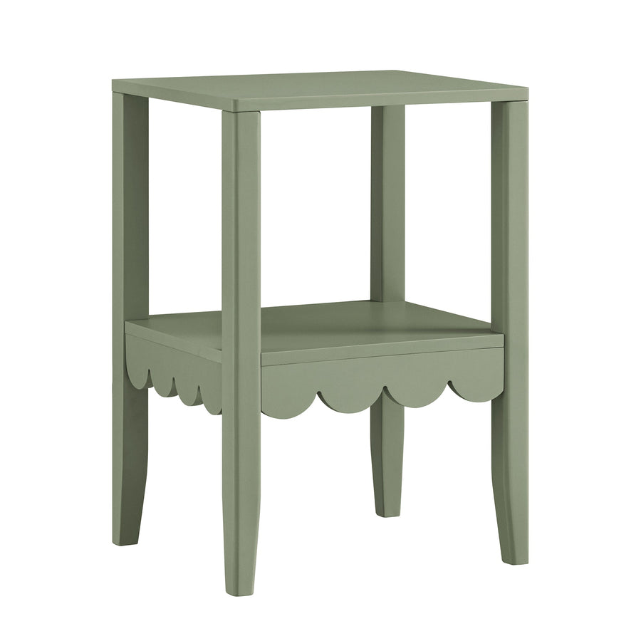 Henley Scalloped Edge Side Table, Sage Green | daals.com