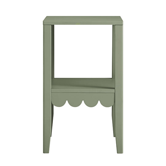 Henley Scalloped Edge Side Table, Sage Green | daals.com