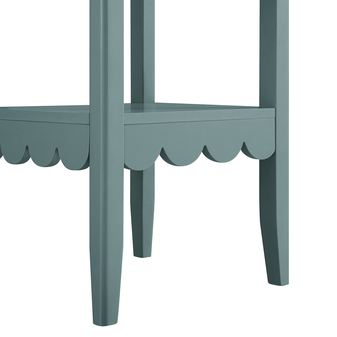 Henley Scalloped Edge Side Table, Blue Spruce | daals.com