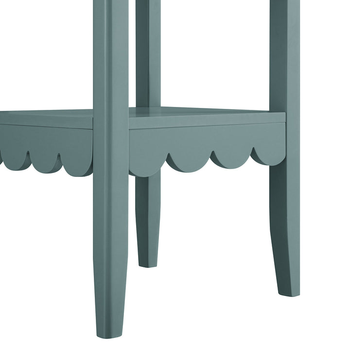 Henley Scalloped Edge Side Table, Blue Spruce | daals.com