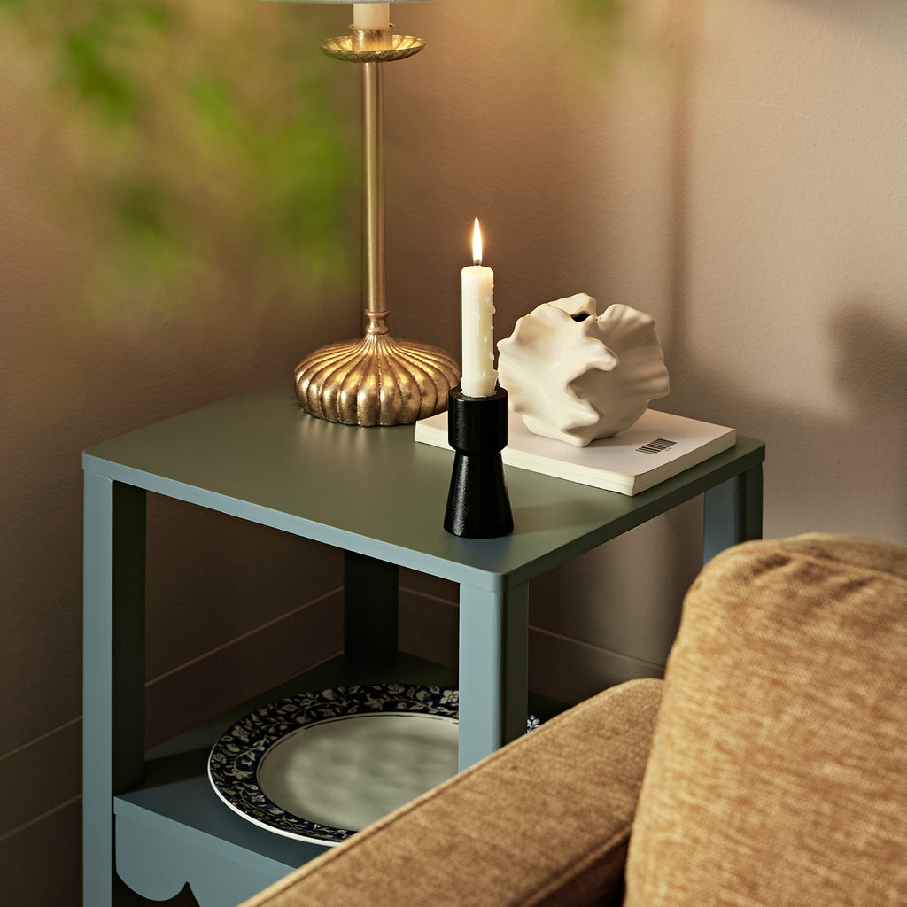 Henley Scalloped Edge Side Table, Blue Spruce | daals.com
