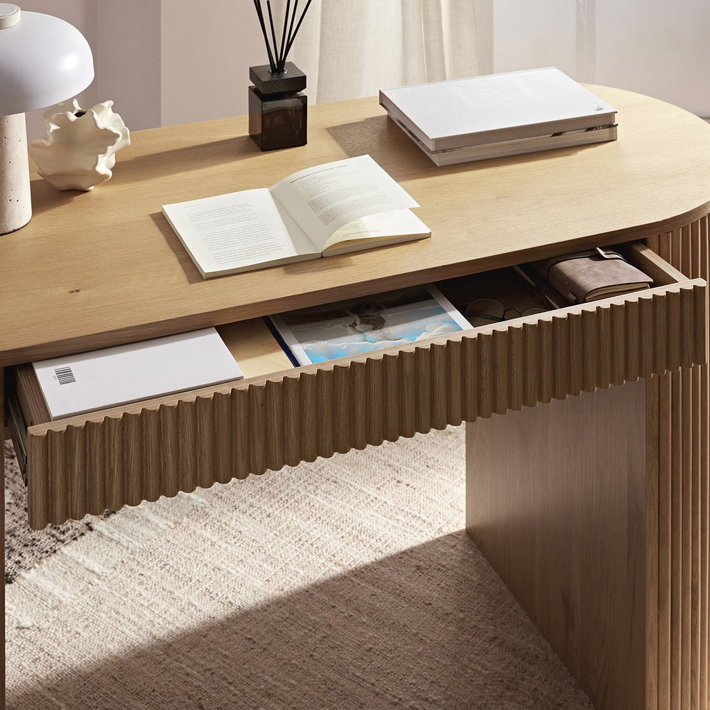 Maru 1-Drawer Writing Desk, Oak | daals.com