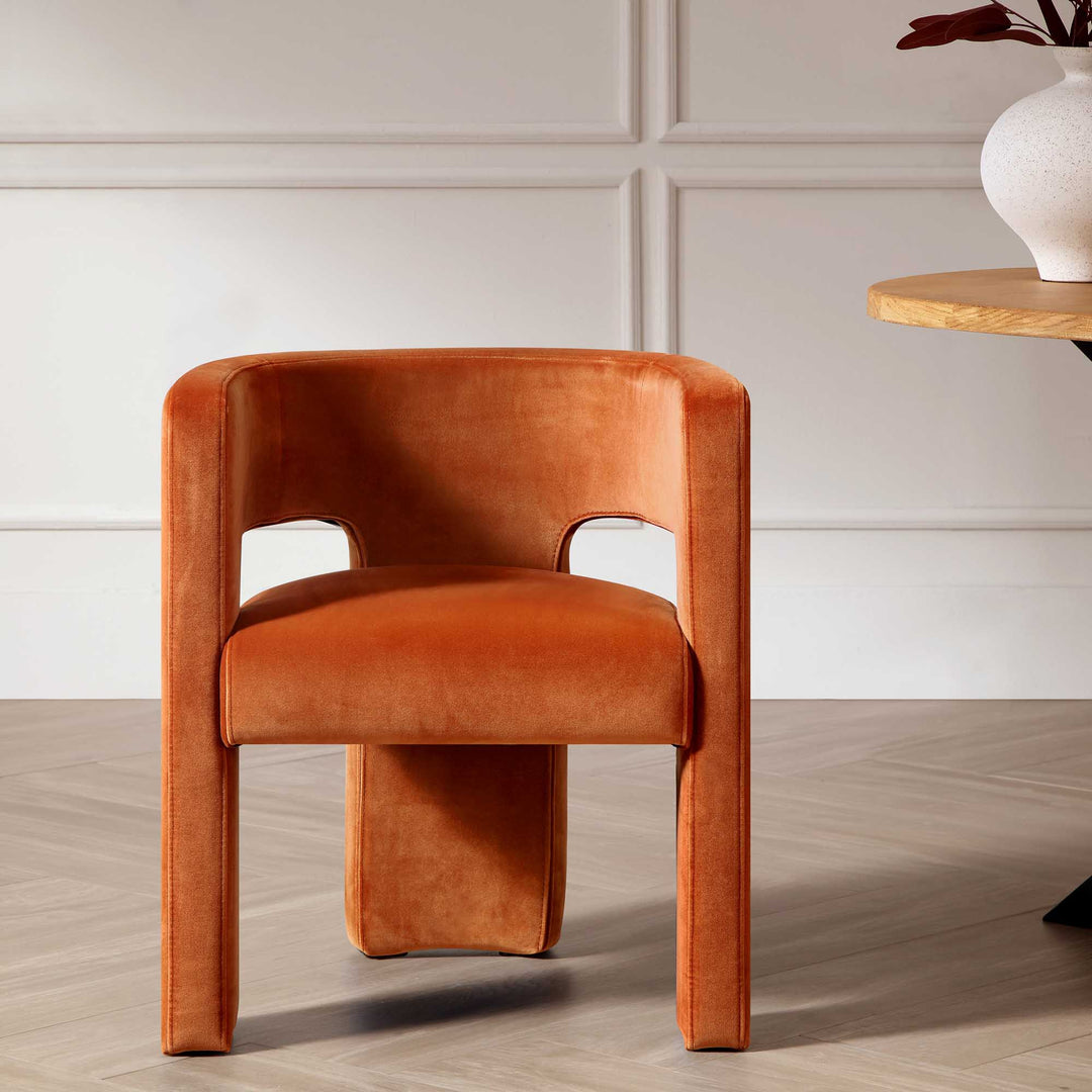 Greenwich Rust Velvet Dining Chair | daals.com