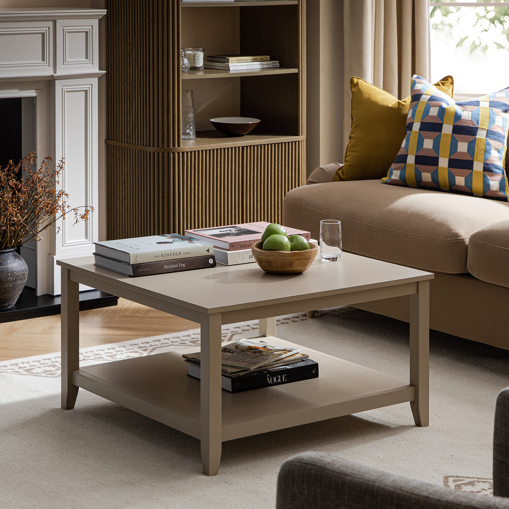 Oakham 32" Square Coffee Table, Deep Greige | daals.com
