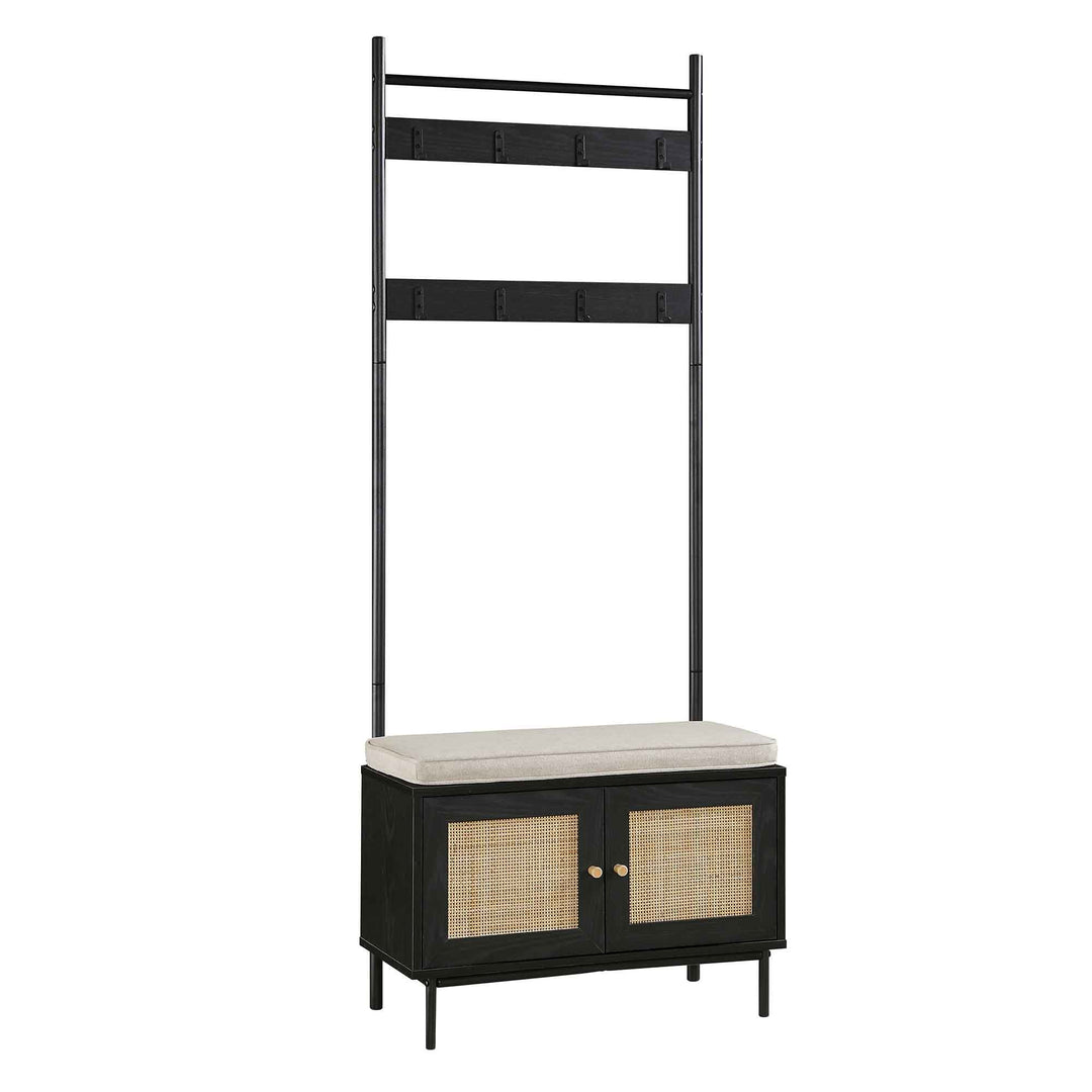 Frances Woven Hallway Unit with Cushion, Black | daals.com