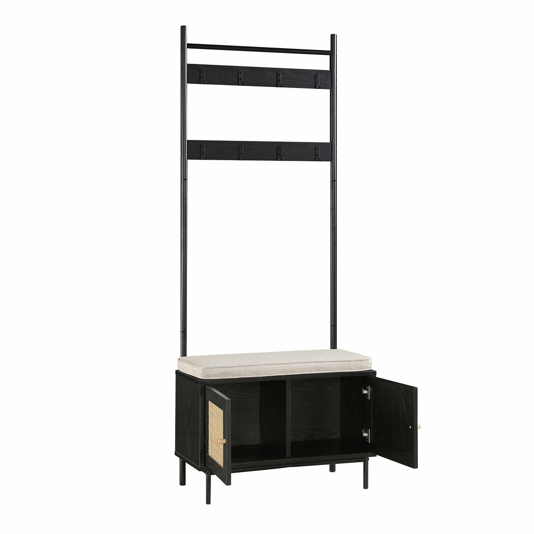 Frances Woven Hallway Unit with Cushion, Black | daals.com