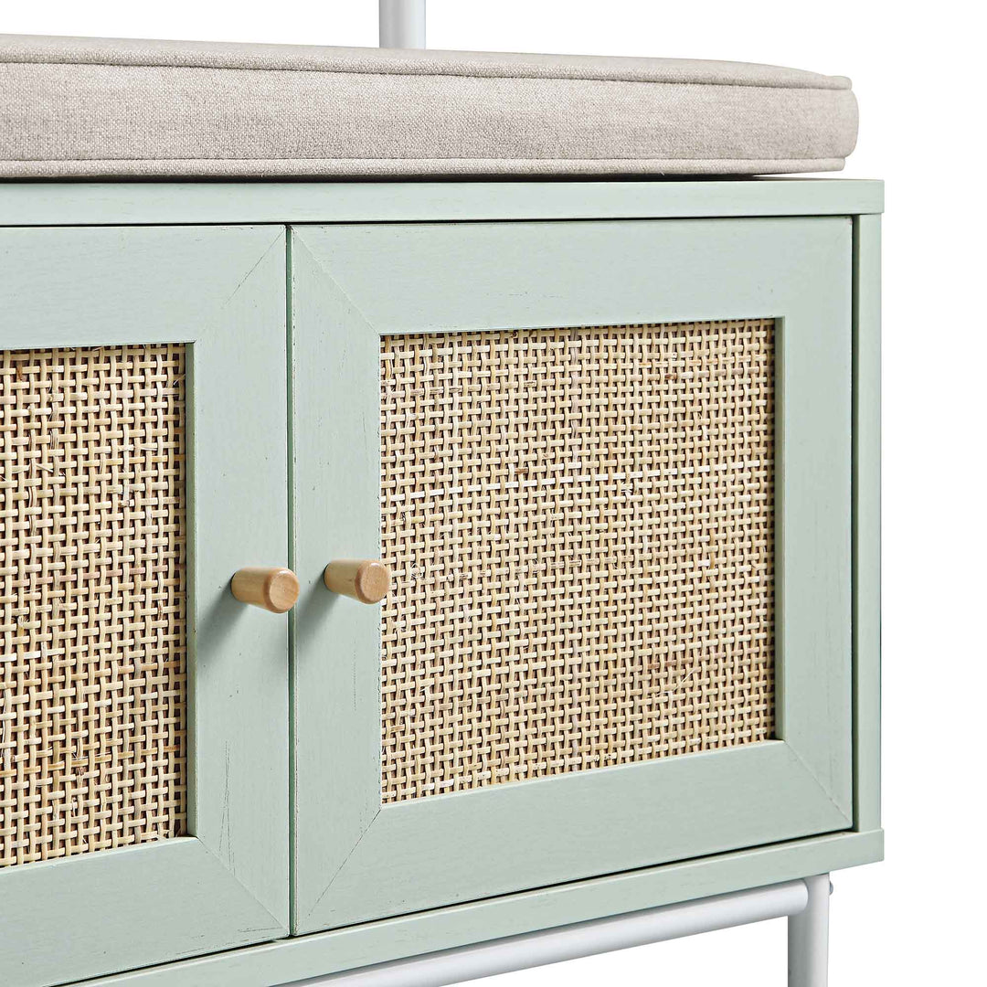 Frances Woven Hallway Unit with Cushion, Mint | daals.com