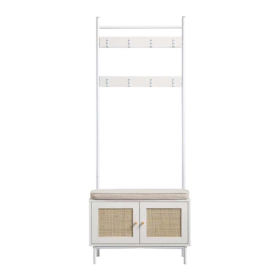 Frances Woven Hallway Unit with Cushion, White | daals.com
