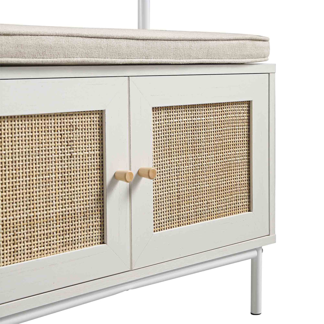 Frances Woven Hallway Unit with Cushion, White | daals.com