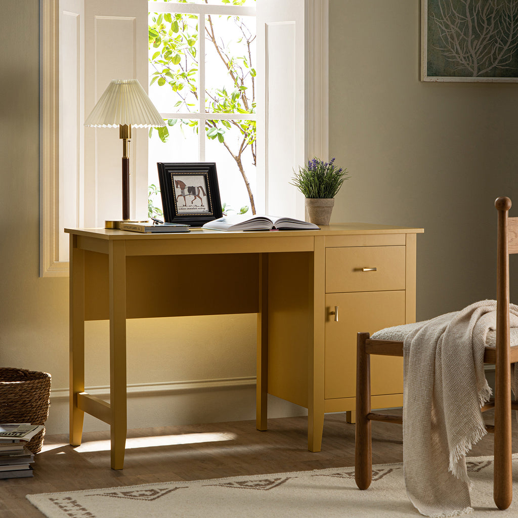 Oakham Writing Desk, Rattan Yellow | daals.com