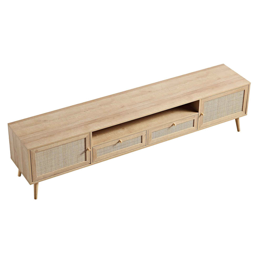 Frances Woven Rattan 79in. Wide TV Unit, Natural | daals.com