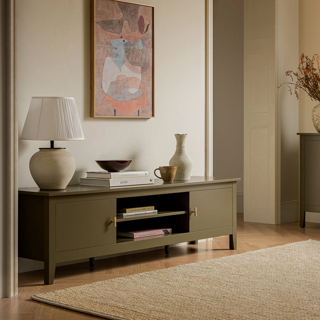 Oakham 59" Wide Media Unit, Olive Grove | daals.com