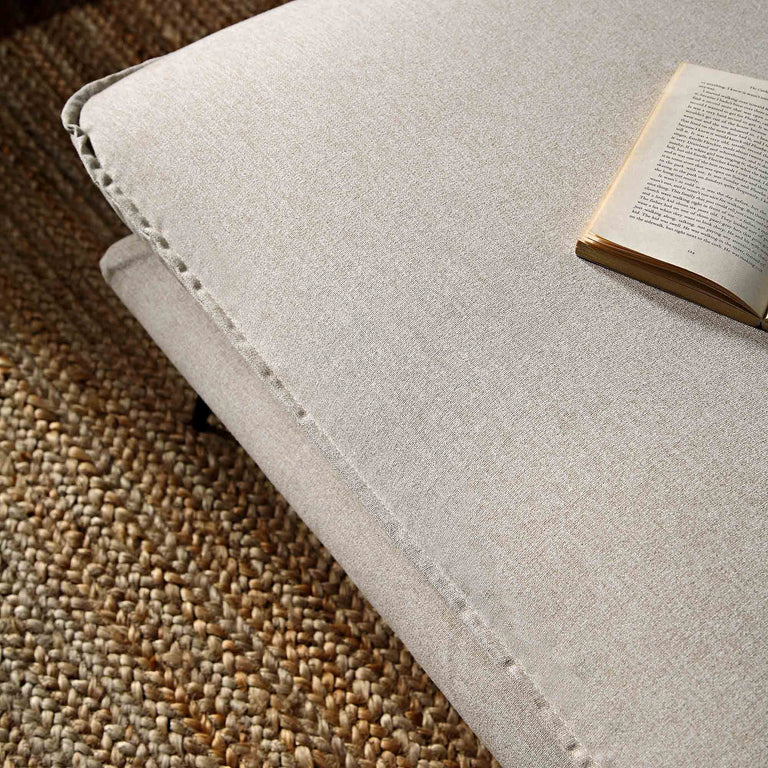 Obriel Oatmeal Fabric Footstool | daals.com