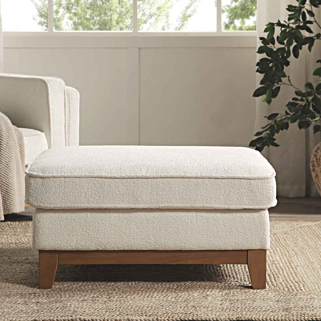 Dipley Beige Boucle Fabric Storage Footstool | daals.com