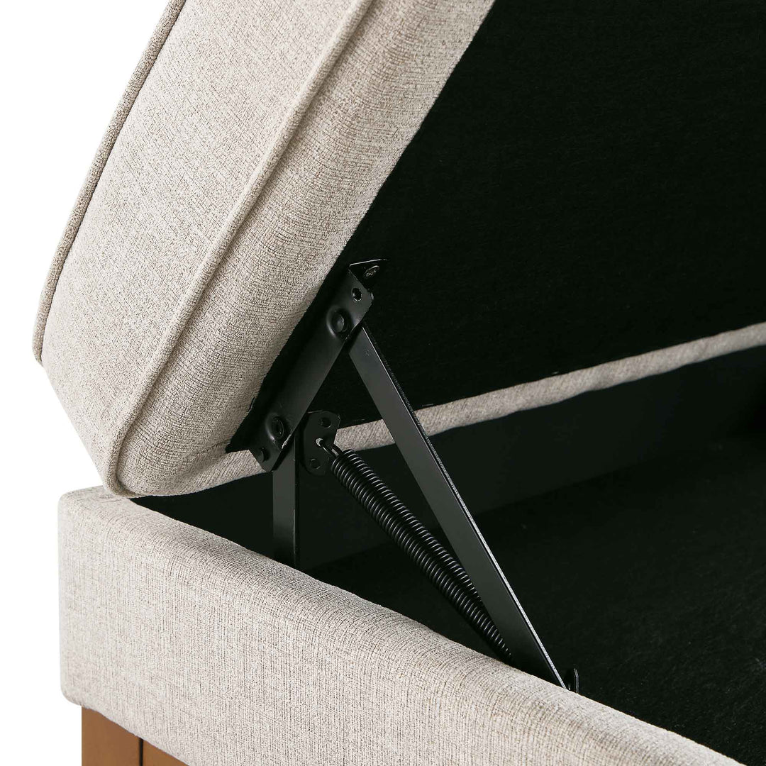 Dipley Oatmeal Fabric Storage Footstool | daals.com