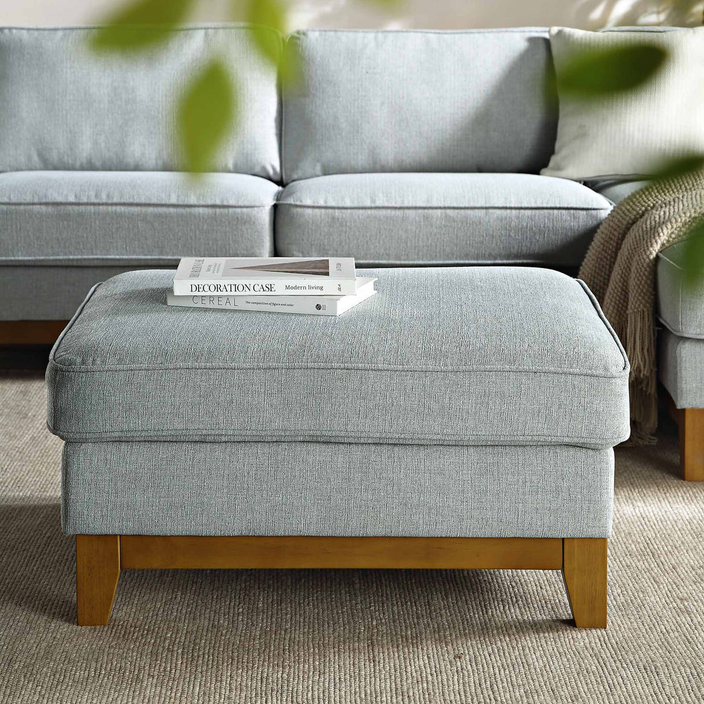 Dipley Sage Woven Fabric Storage Footstool | daals.com