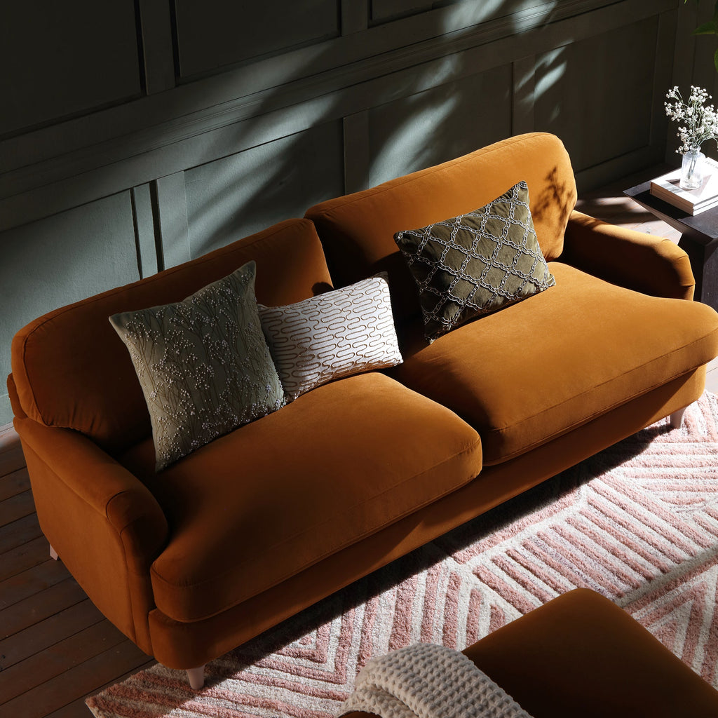 Daphnis Cinnamon Velvet Sofa, 3-Seater | daals.com