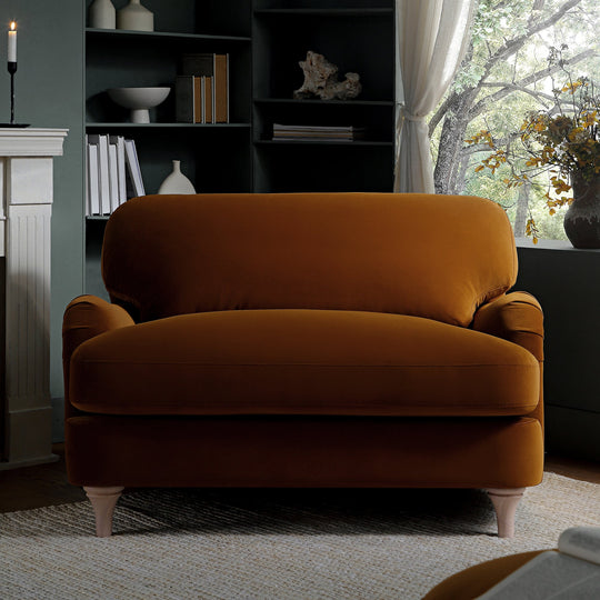 Daphnis Cinnamon Velvet Sofa, Loveseat | daals.com