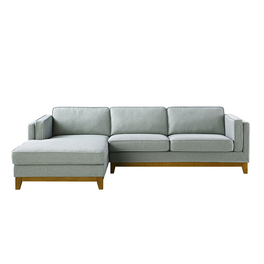 Dipley Sage Woven Fabric Sofa, Grande Chaise Sofa Left Hand | daals.com