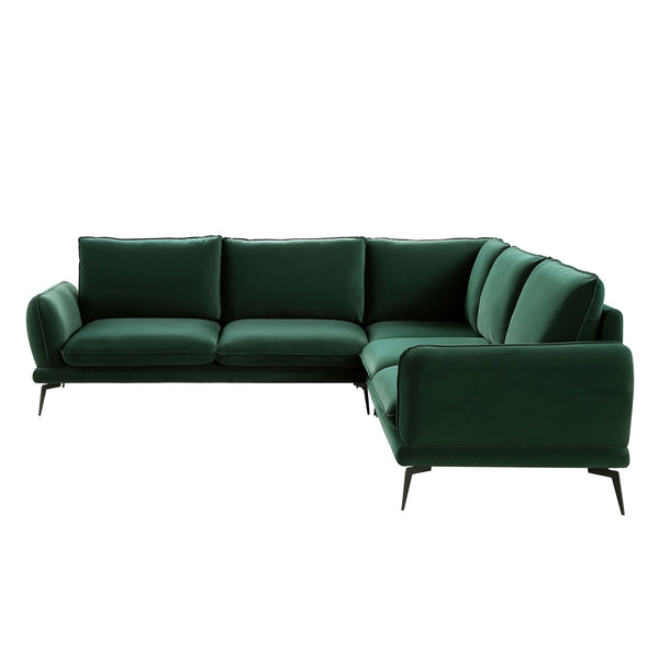 Obriel Forest Green Velvet Grande Corner Sofa | daals.com