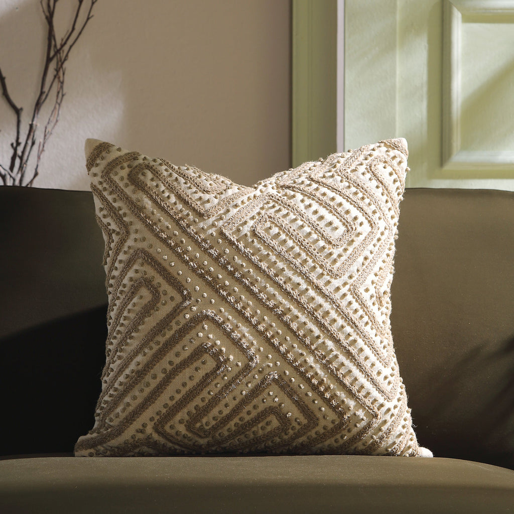 Boho Collection Inca Jute Cord Pillow | daals.com