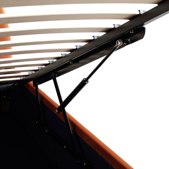 Archer Rust Velvet Ottoman Storage Bed | daals.com