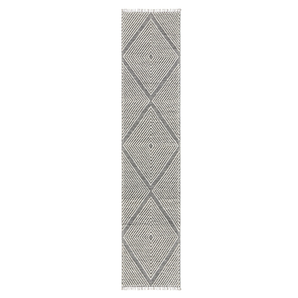Avanti Handwoven Salt and Pepper Diamond Bobble Wool Runner | daals.com