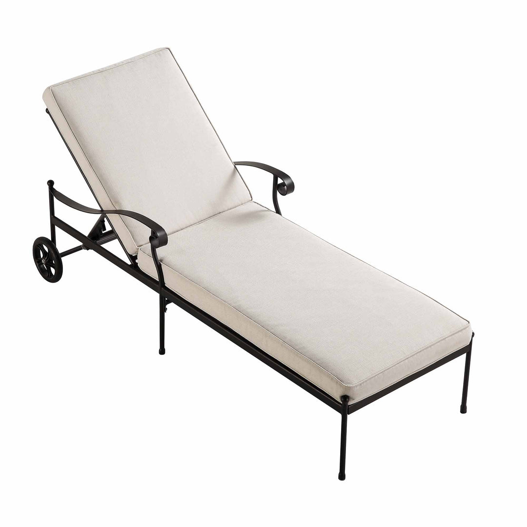 Haymes Metal Sun Lounger with Wheels | daals.com