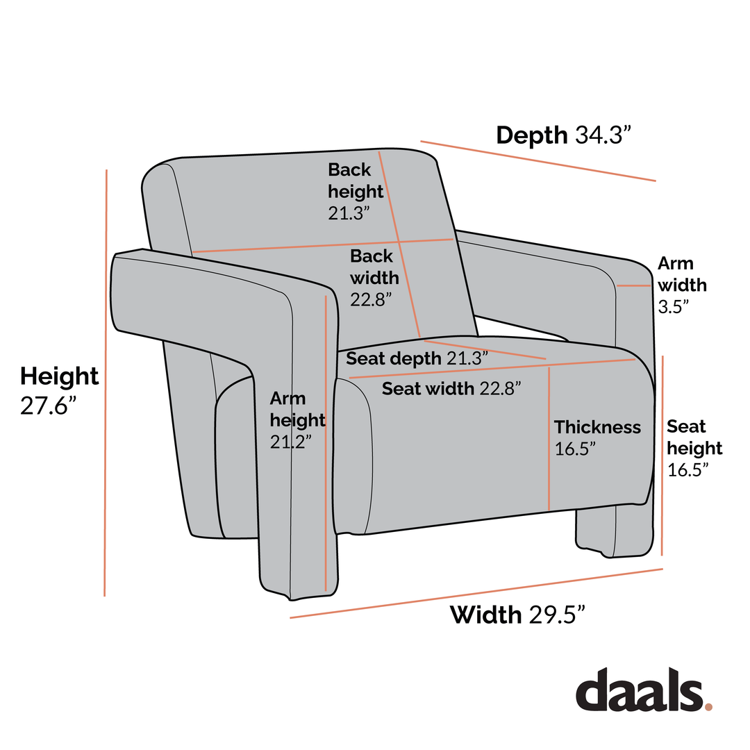 Brompton Sculptural Armchair, Rust Velvet | daals.com