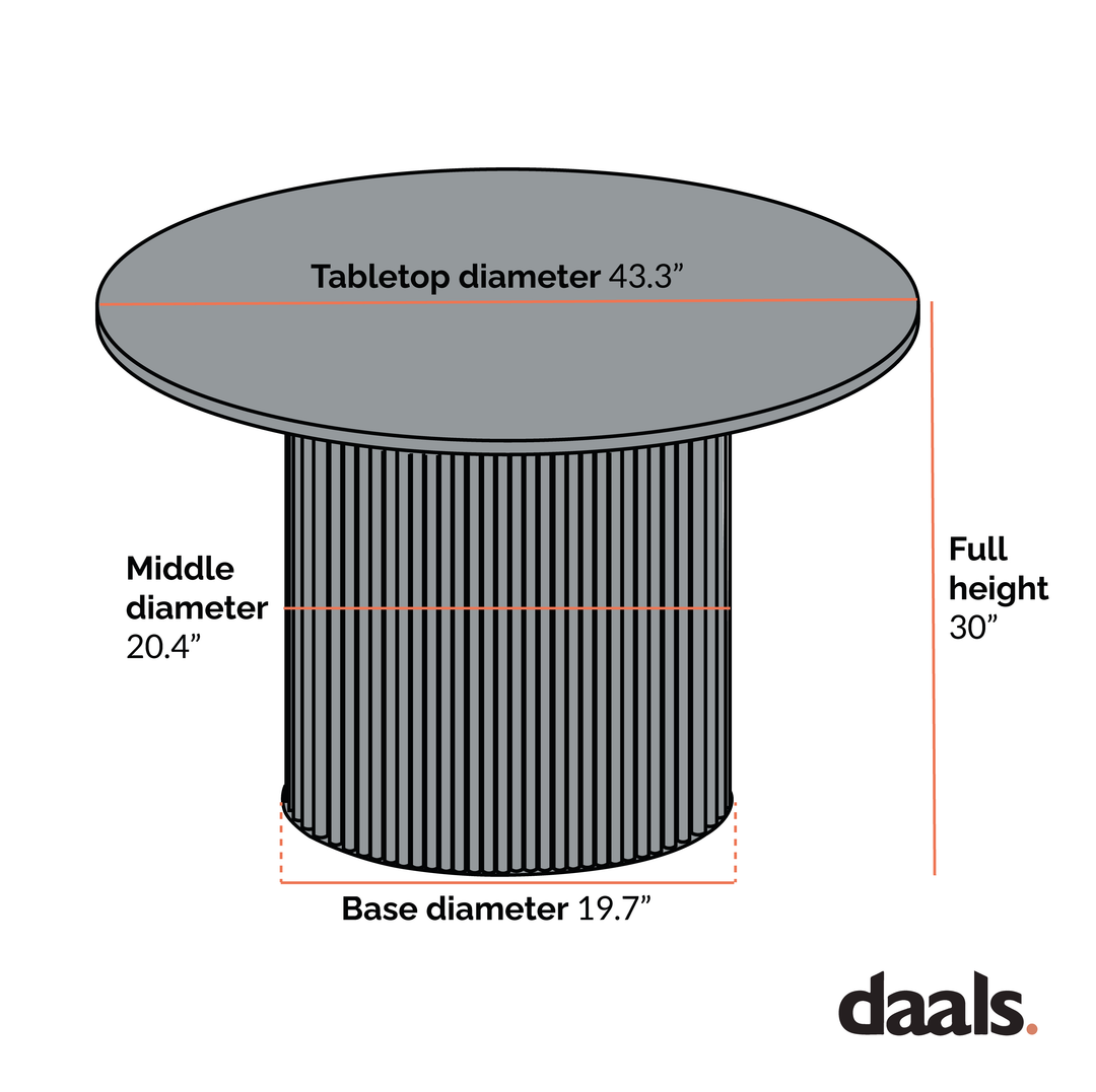 Maru Ceramic Top Silver Oak Pedestal Round Dining Table | daals.com