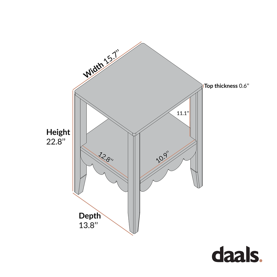Henley Scalloped Edge Side Table, Blue Spruce | daals.com