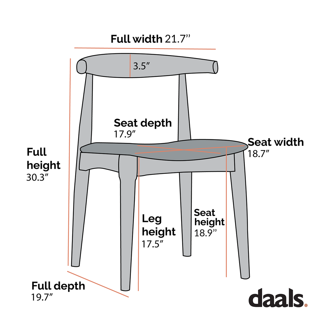 Arley Set of 2 Beech Wood Dining Chairs, Natural and Black | daals.com