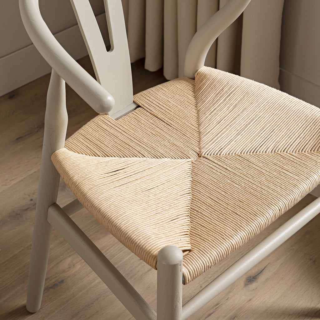 Hansel Wooden Natural Weave Dining Chair, Light Taupe Color Frame ...