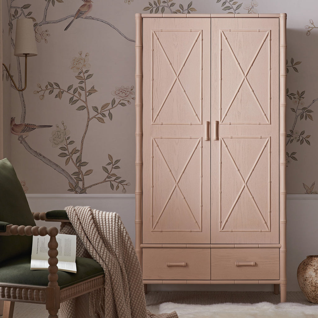 Elstowe Faux Bamboo Double Closet, Nude Pink | daals.com