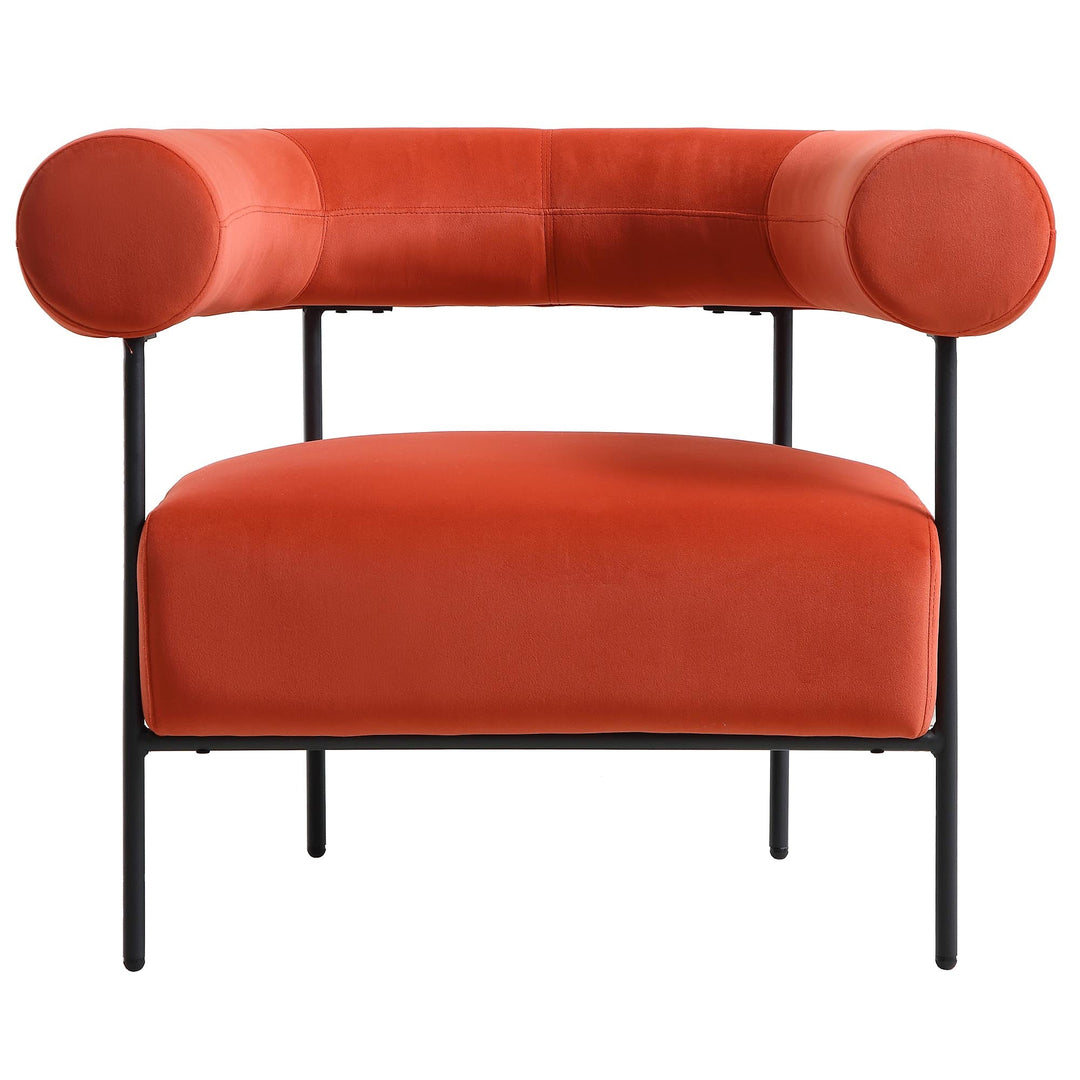 Fulbourn Rust Ochre Velvet Armchair | daals.com