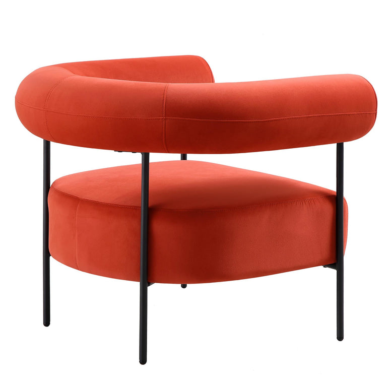 Fulbourn Rust Ochre Velvet Armchair | daals.com