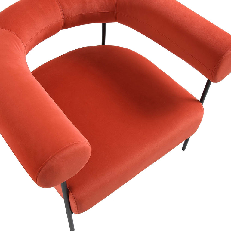 Fulbourn Rust Ochre Velvet Armchair | daals.com