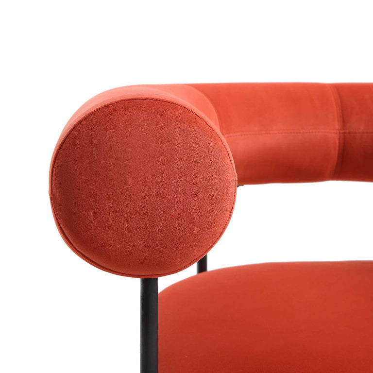 Fulbourn Rust Ochre Velvet Armchair | daals.com