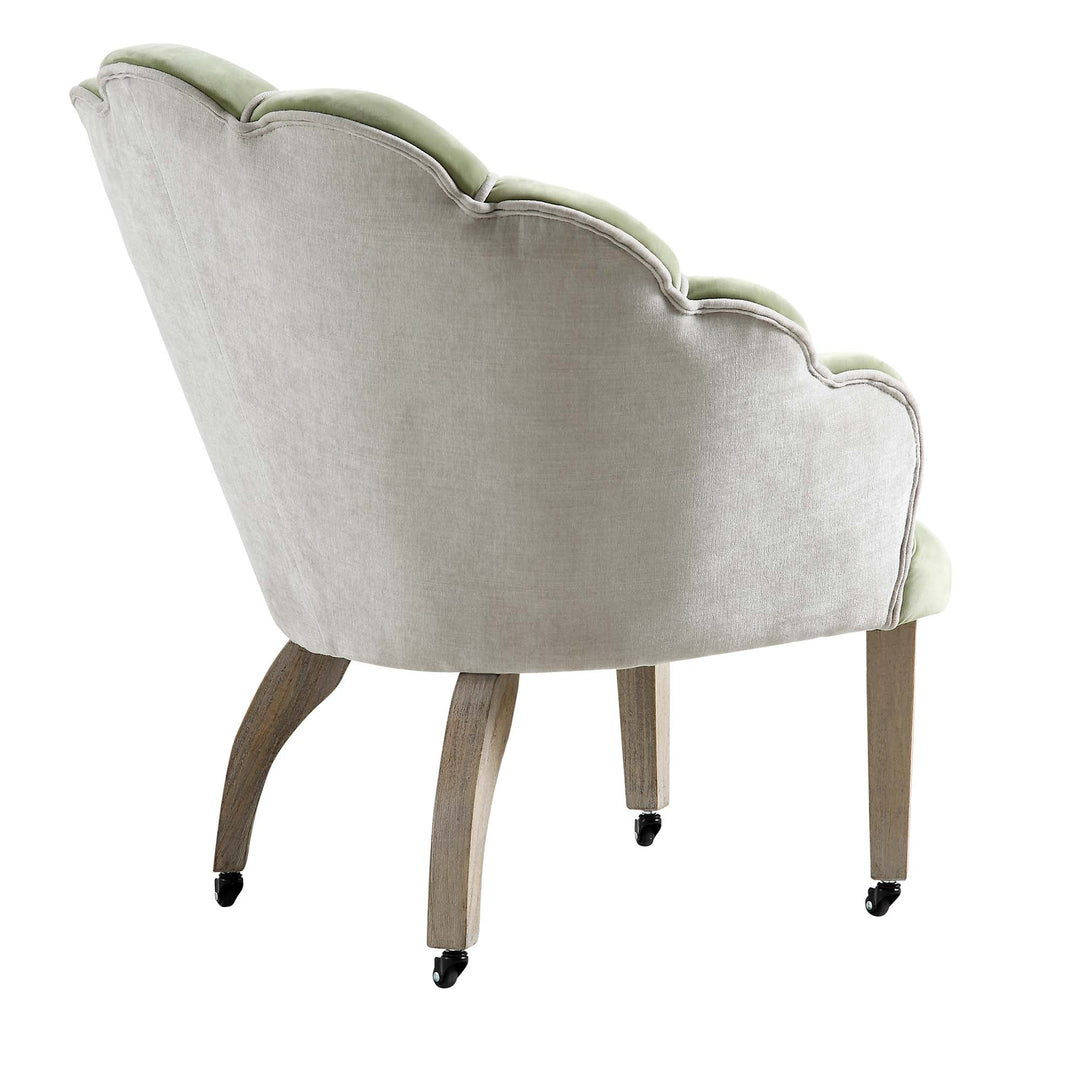 Barnard Scalloped Clam Chair, Lichen Velvet | daals.com